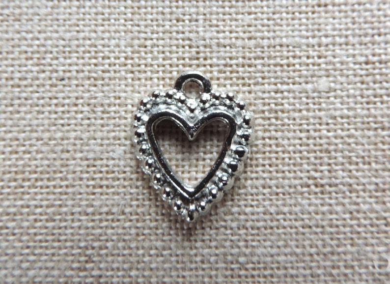 Heart Charms With Decorative Ornate Outline. X 10 Antique - Etsy