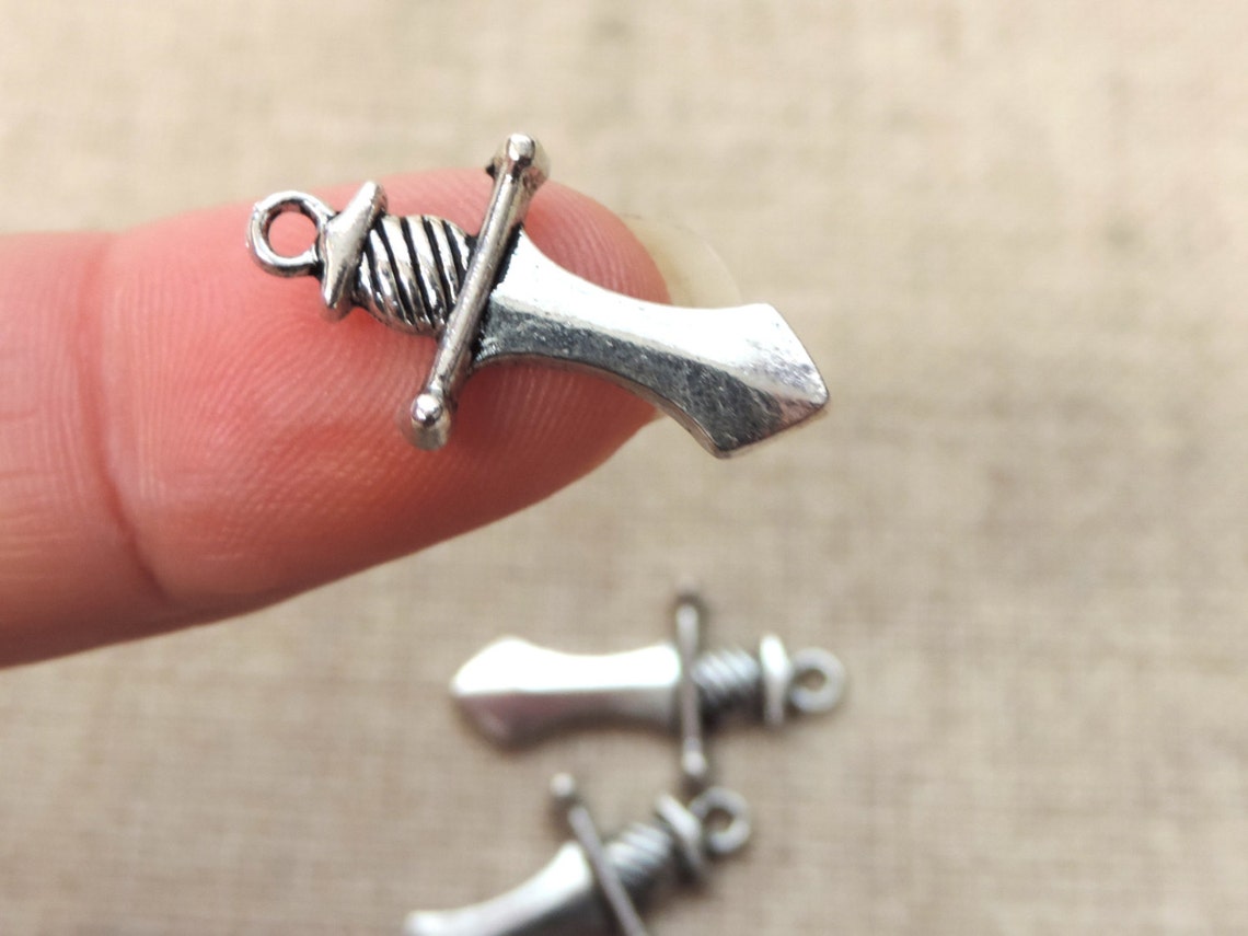Dagger Charms X 5. Knights Sword Charms. Tibetan Silver Tone. - Etsy UK