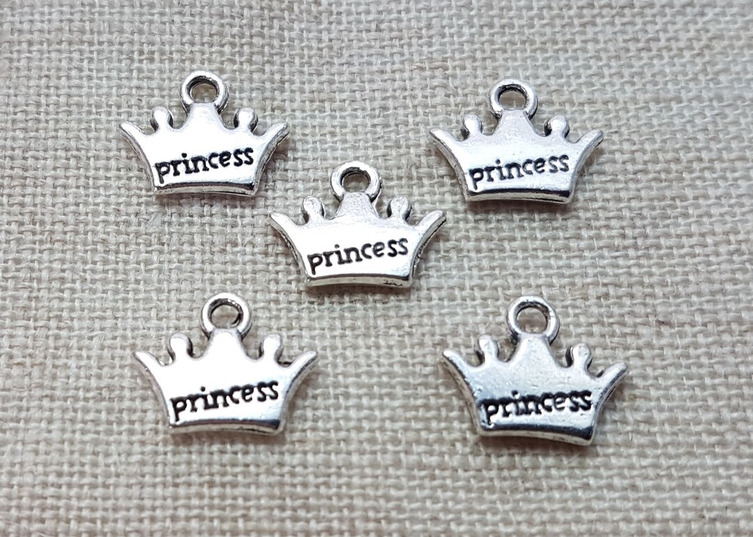 Princess Crown Charms X 5. Girls Charms. Royalty Charms. - Etsy