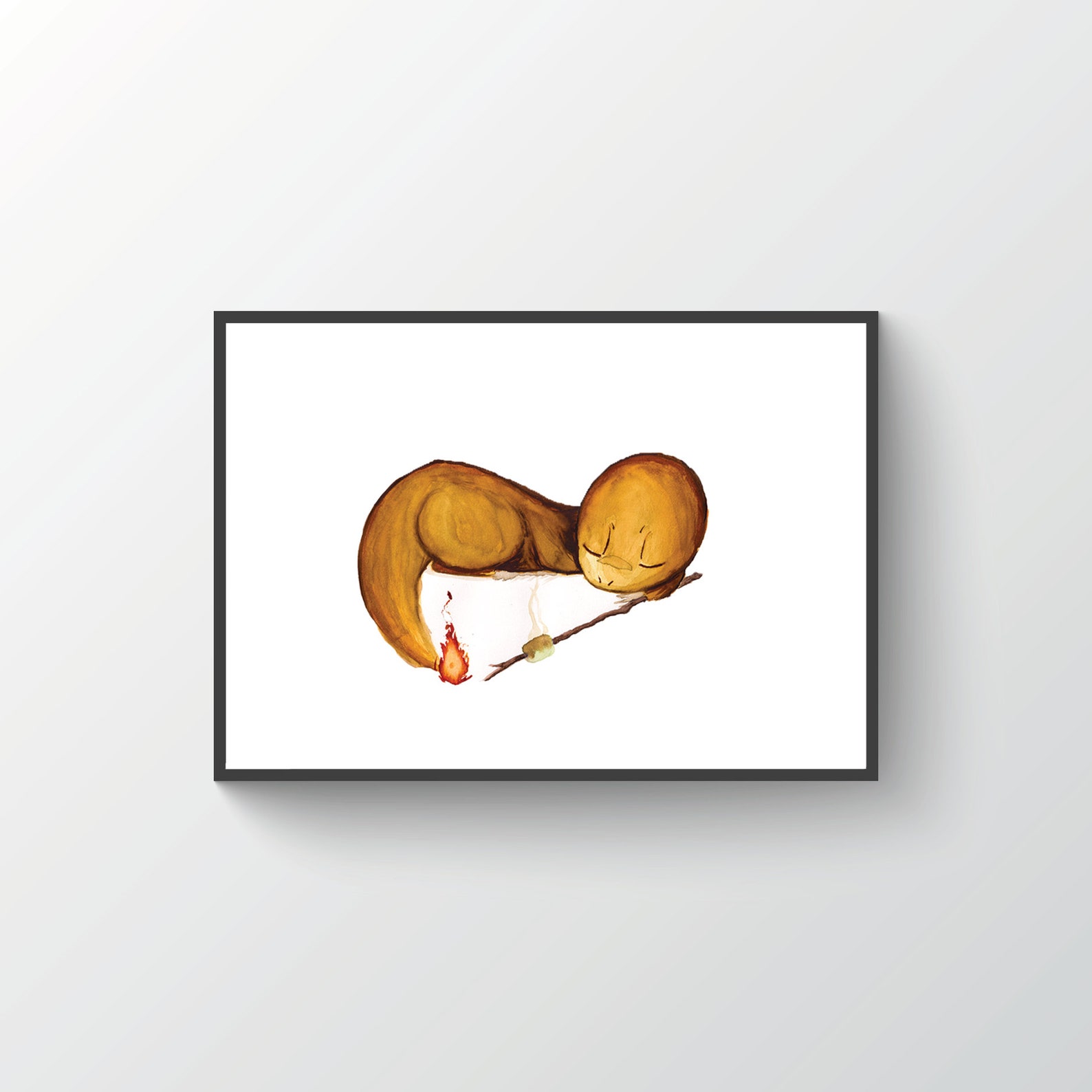 Sleeping Baby Charmander Anime Pokemon Nursery Watercolor | Etsy