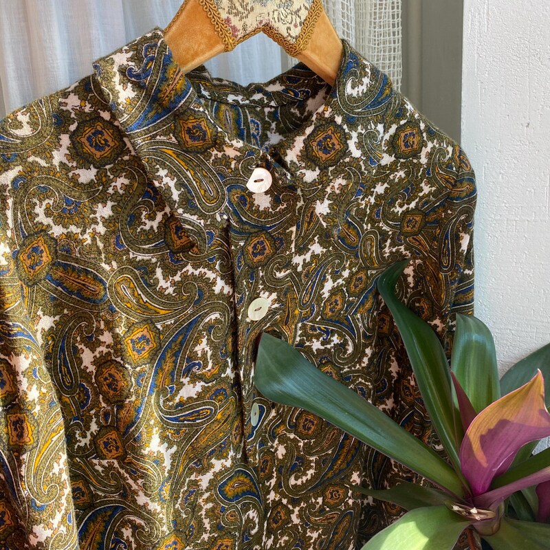 70s Paisley Dress - Etsy
