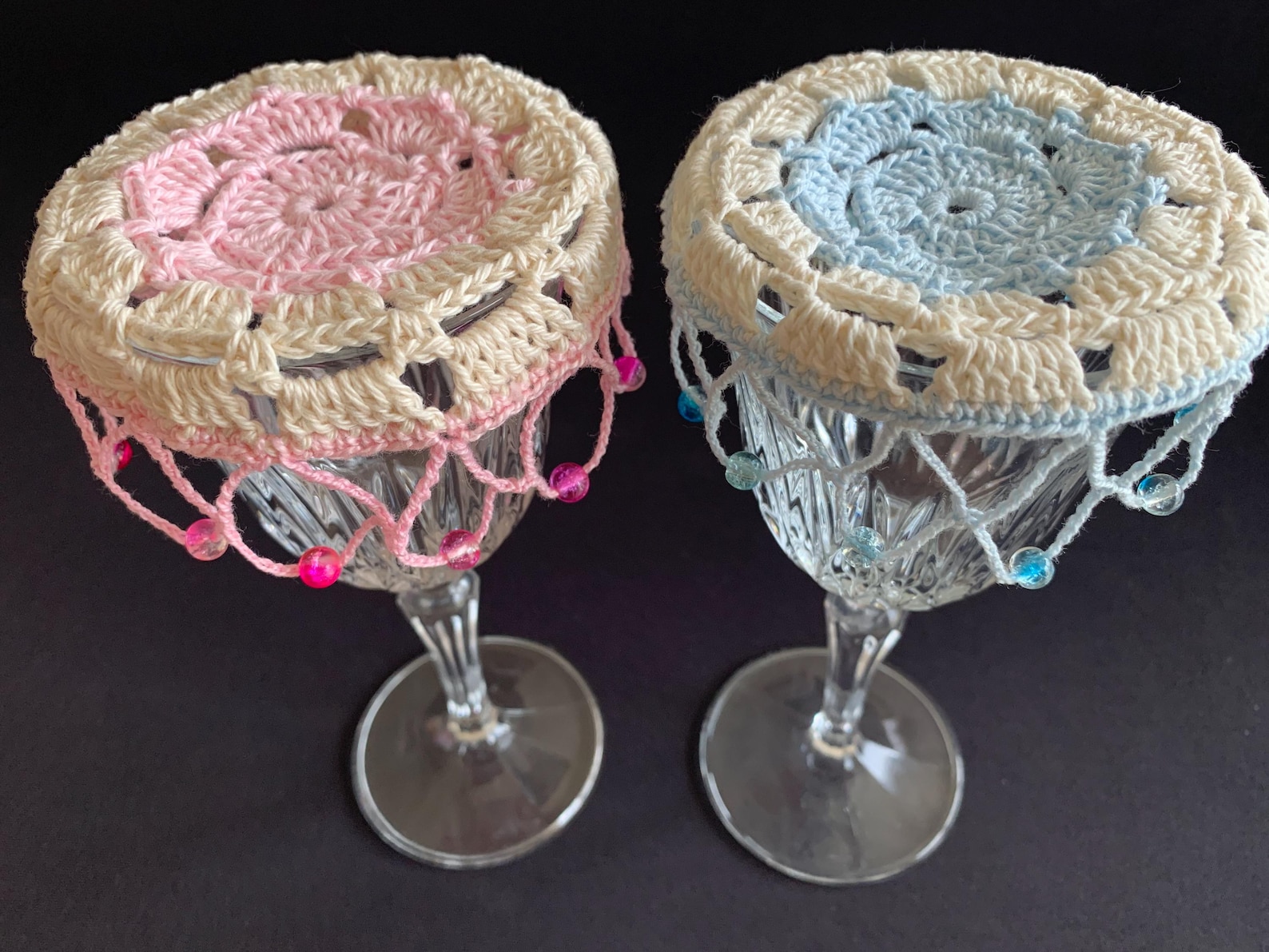 Crochet Lace Beaded Jug Cover With Rose Pattern. Australian Handmade ...
