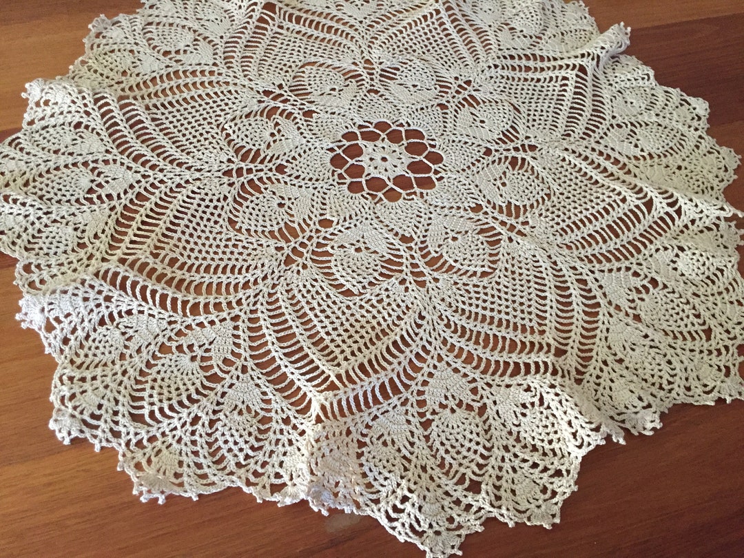 Small Ecru Crochet Tablecloth - Etsy