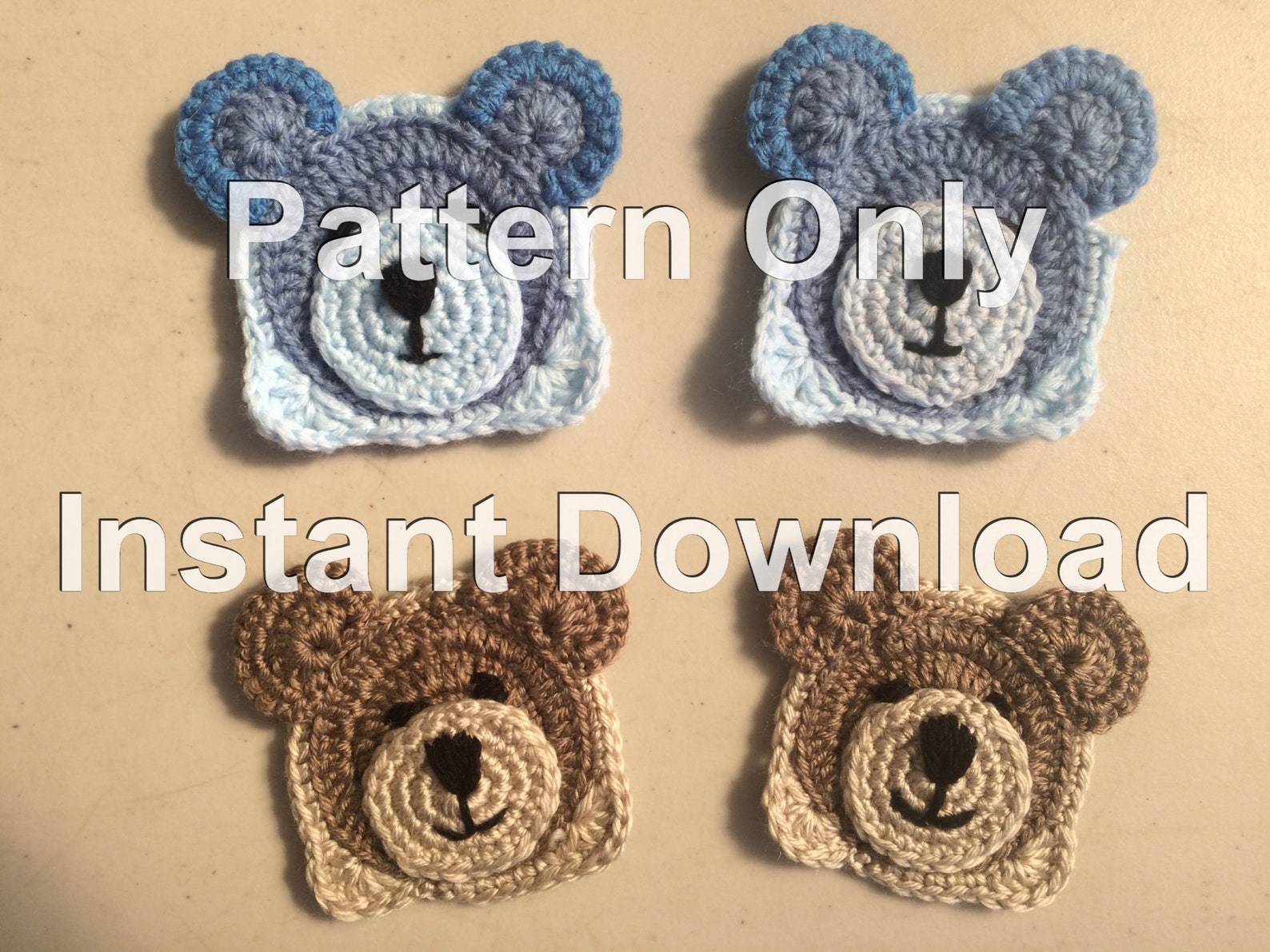 Teddy Bear Crochet Granny Square PDF Instant Download Crochet Pattern ...