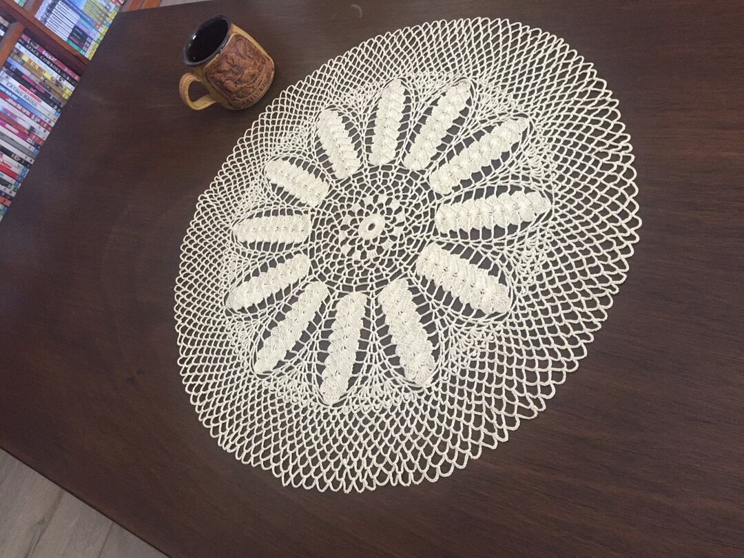 Cream Crochet Table Centrepiece With Wheat Ears Pattern - Etsy