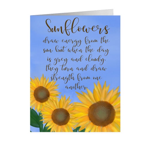 Elegant Sunflower Card - Etsy