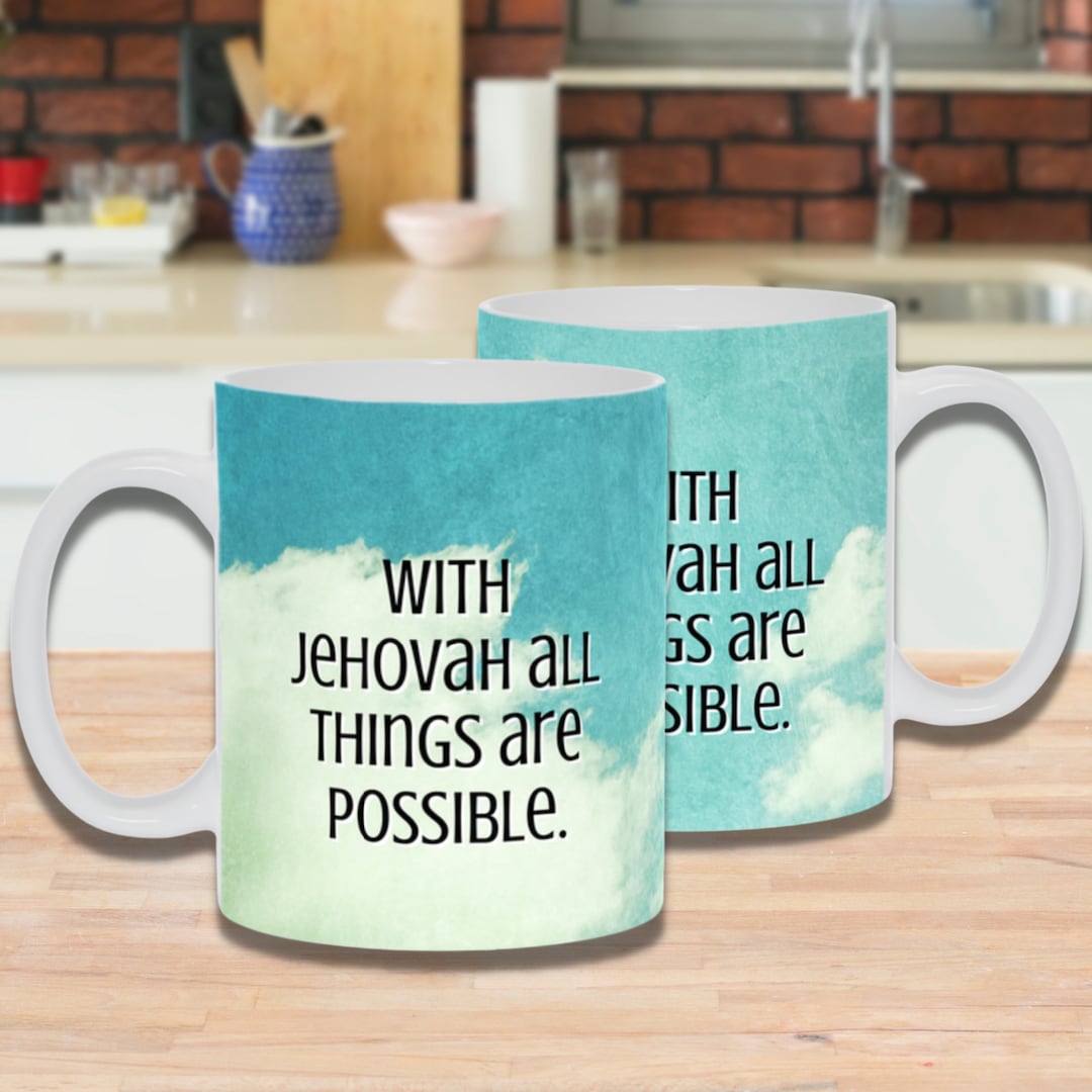 Retro With Jehovah All Things Are Possible- 11 Oz Ceramic Mug JW - Etsy