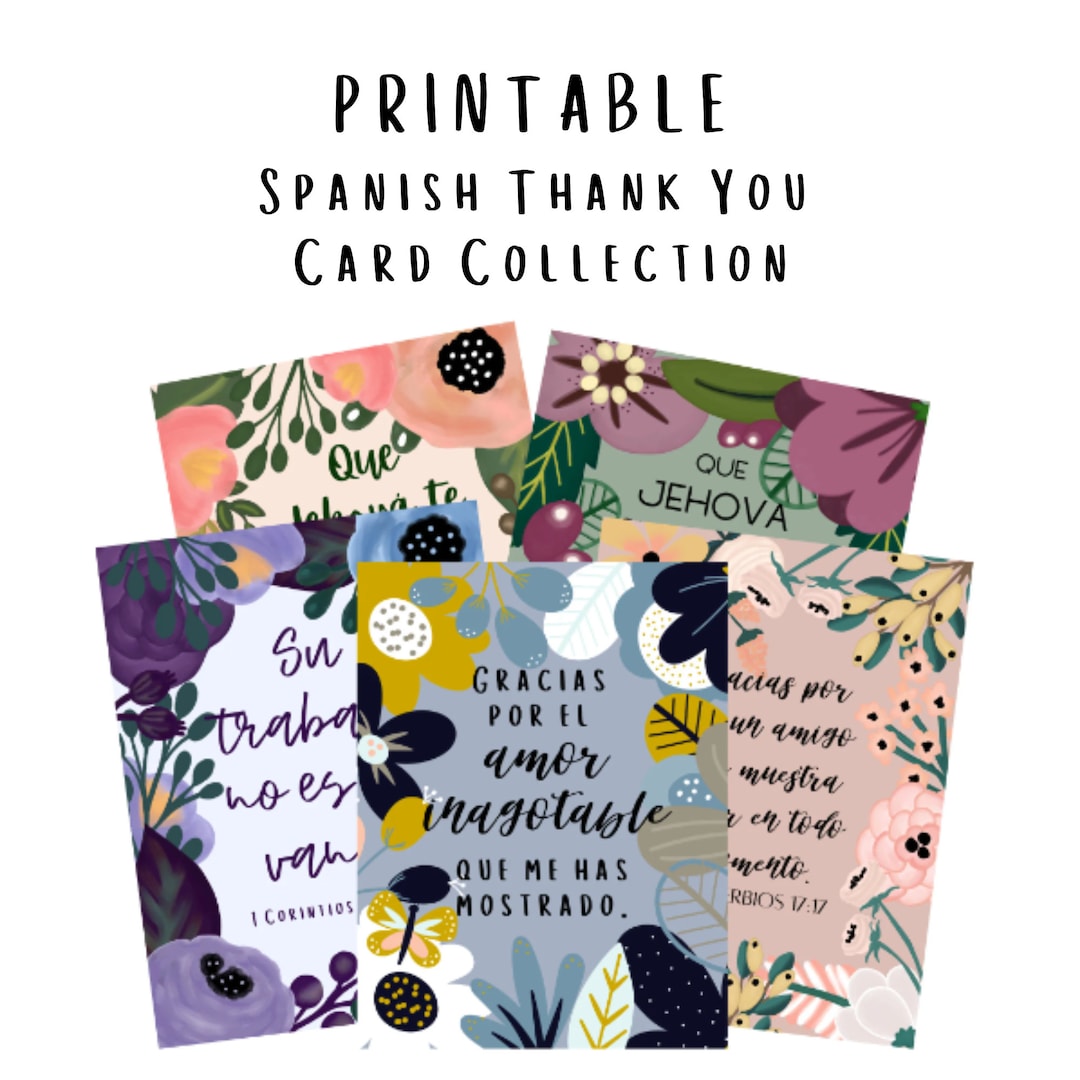 Spanish Thank You Cards: Floral Variety Pack (digital File) - Etsy