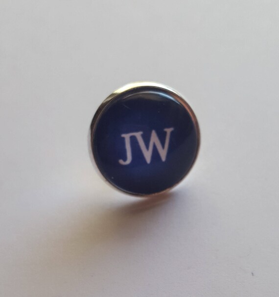 Shiny Plata Tie Tac JW en Azul Real Fondo JW | Etsy