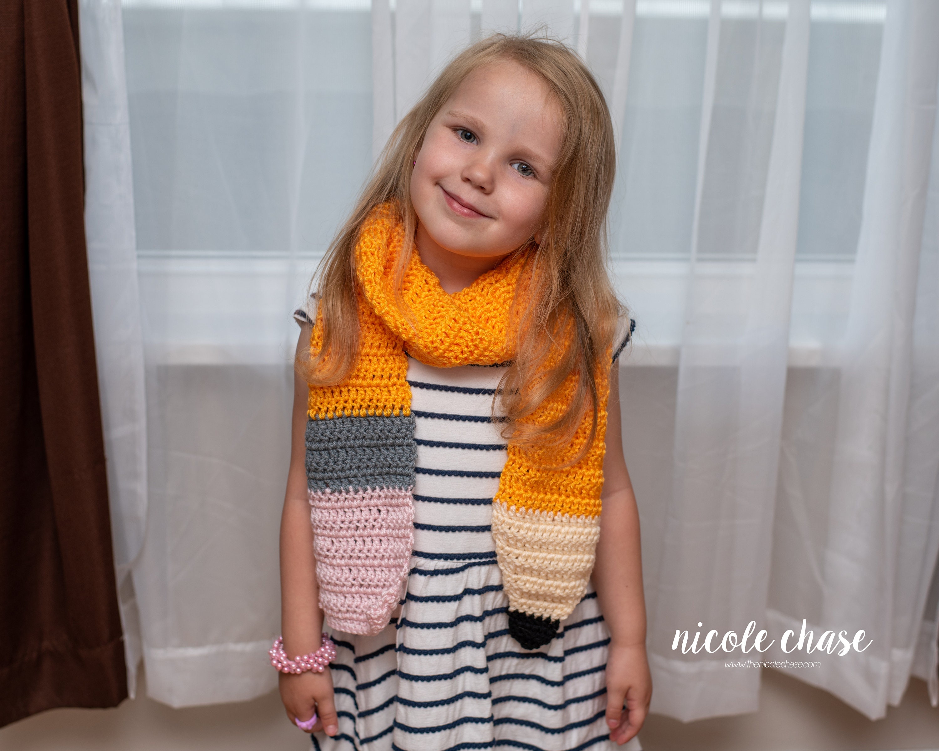 Crochet Pattern PDF Download | Pencil Scarf Crochet Teacher Gift, End ...