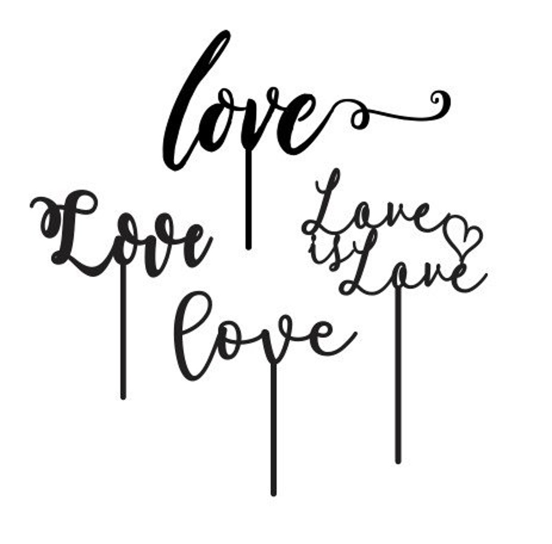 Love Cake Topper Bundle SVG PDF FILE - Glowforge, Vector, Cut File ...