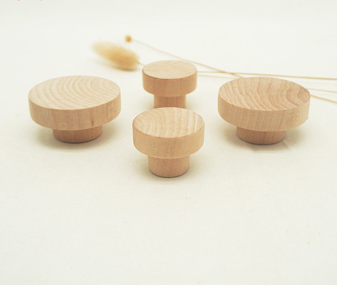 Raw Knobs/round Knob No Painted/modern Knobs/wooden Knobs/minimalist ...