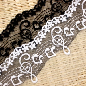 3 Yards Music Note Lace Trims 4.33 Inches Wide YL018 - Etsy