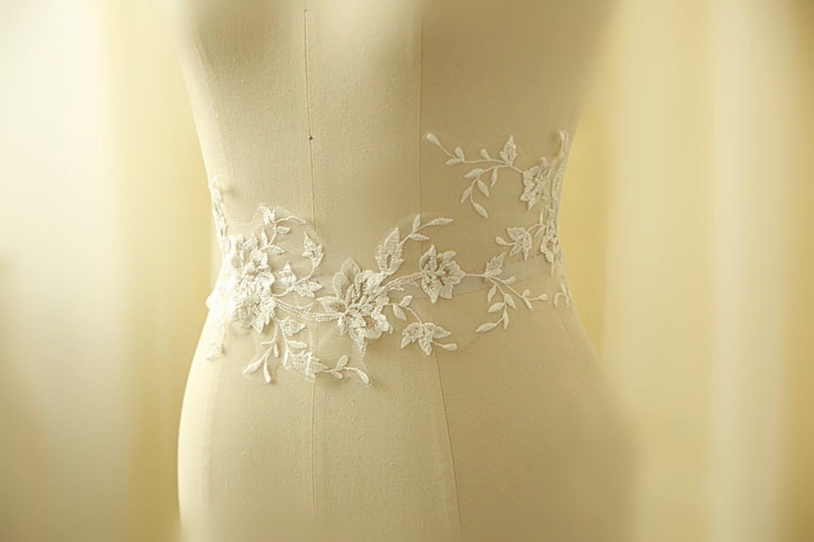 Silver Embroidery Ivory Decals Appliques Embroidered Flowers | Etsy