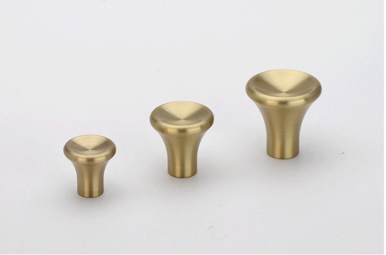 Brass Cabinet Knob Mid-century Modern Round Depression Knob - Etsy