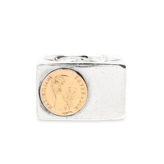 Mexican Wedding Token Gold Coin Sterling Ring - Size … - Gem