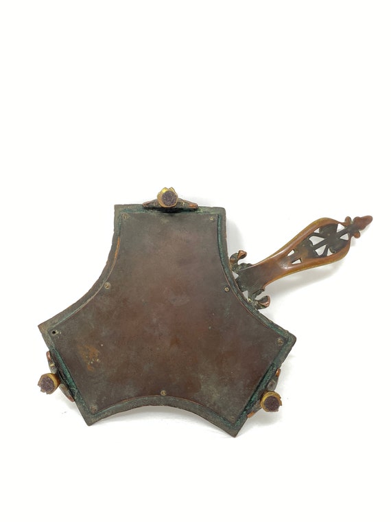 Antique Bronze Handled Trivet/Plateau - Gem
