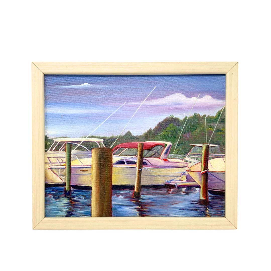 B.F. Reed golden Framed Acrylic on Canvas 9x 11 - Etsy