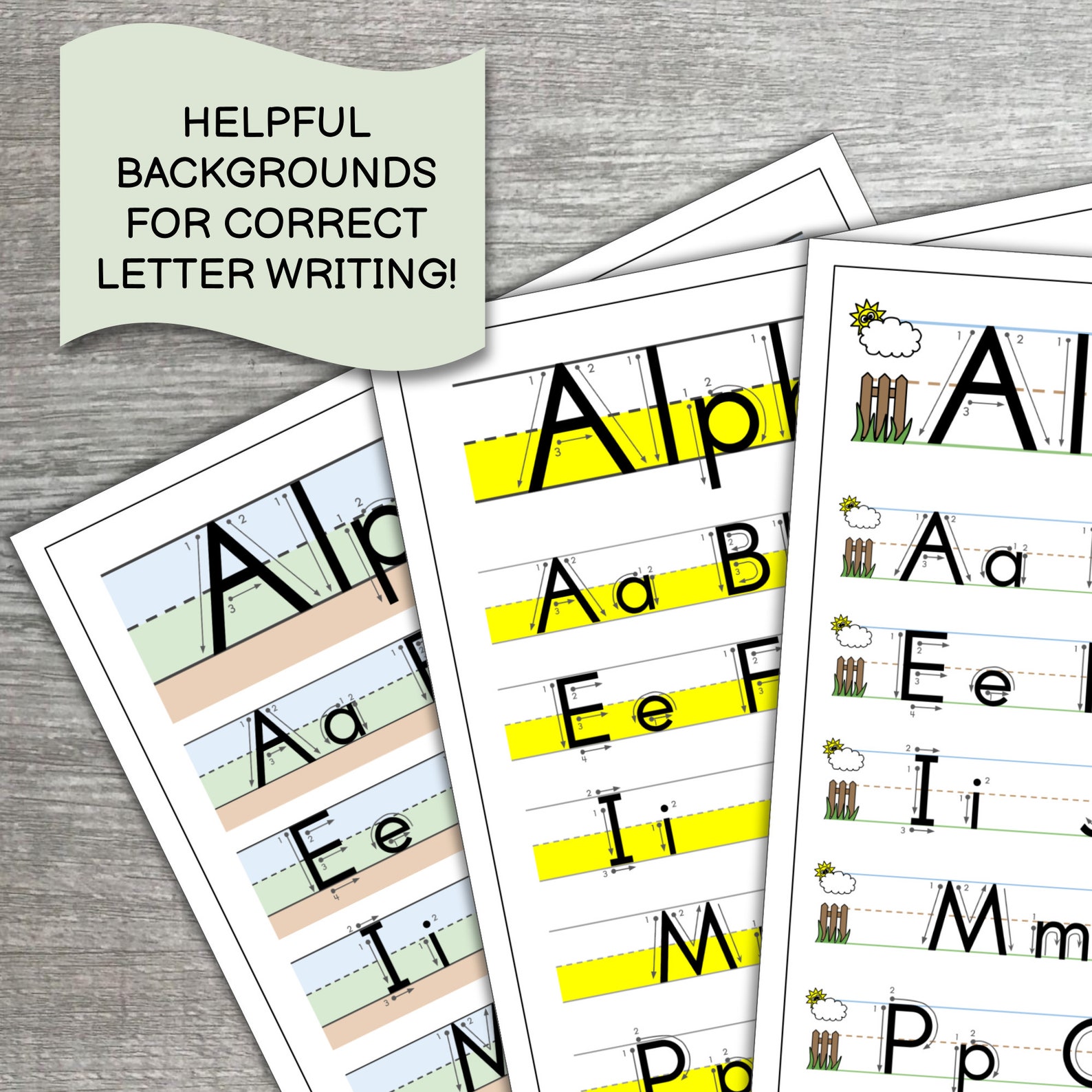 Printable Alphabet Charts - 5 Pages - Self-guided Letter Formation for ...