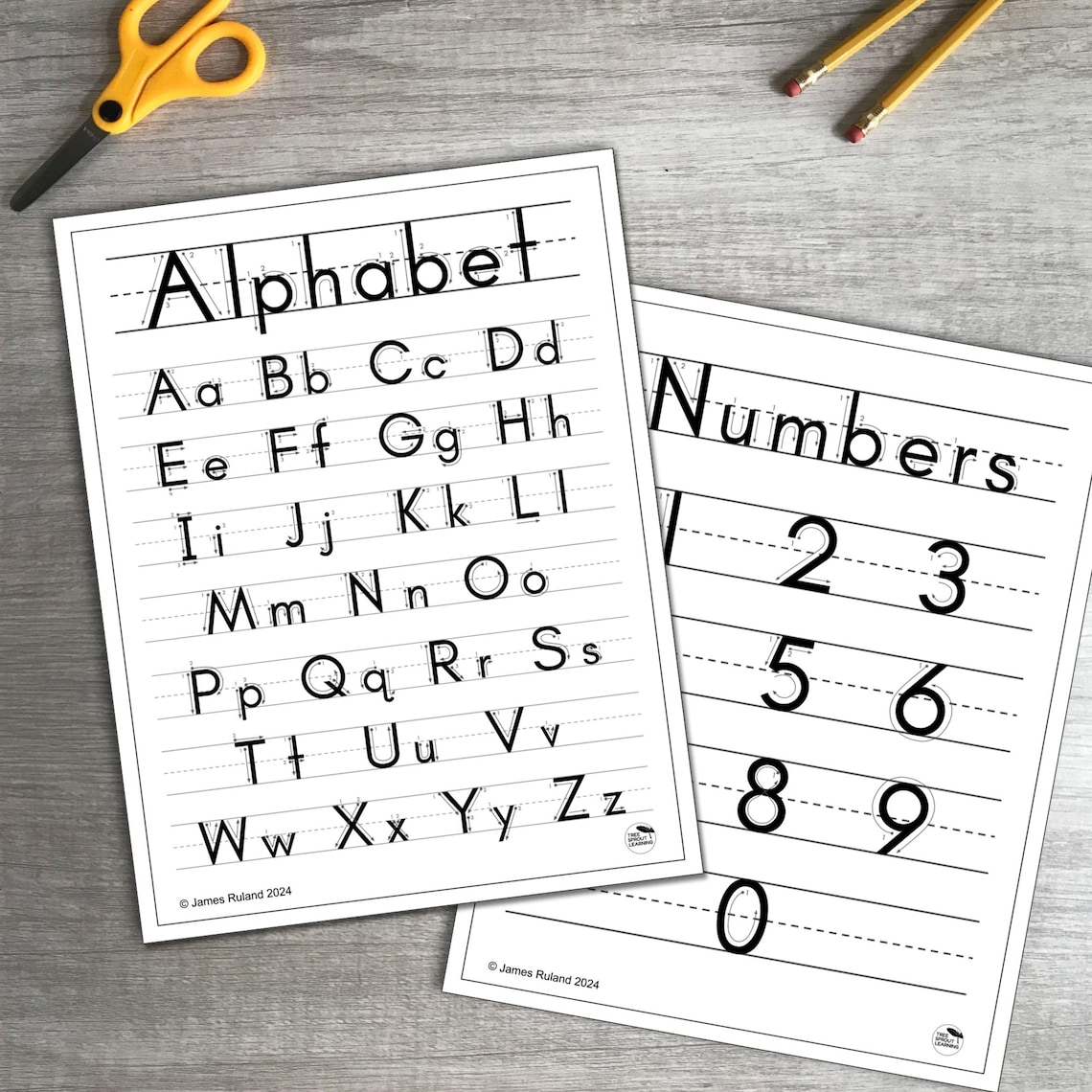Printable Alphabet Charts 5 Pages Self-guided Letter Formation for ...