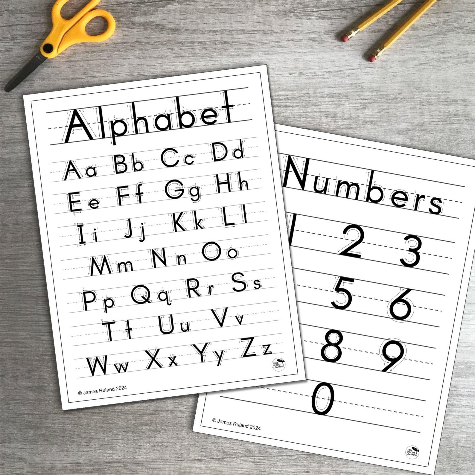 Printable Alphabet Charts 5 Pages Self-guided Letter Formation for ...