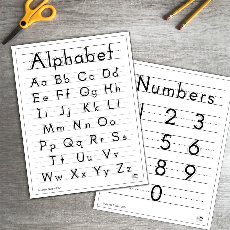 Printable Alphabet Charts 5 Pages Self-guided Letter Formation for ...