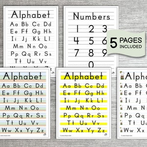 Printable Alphabet Charts - 5 Pages - Self-guided Letter Formation for ...