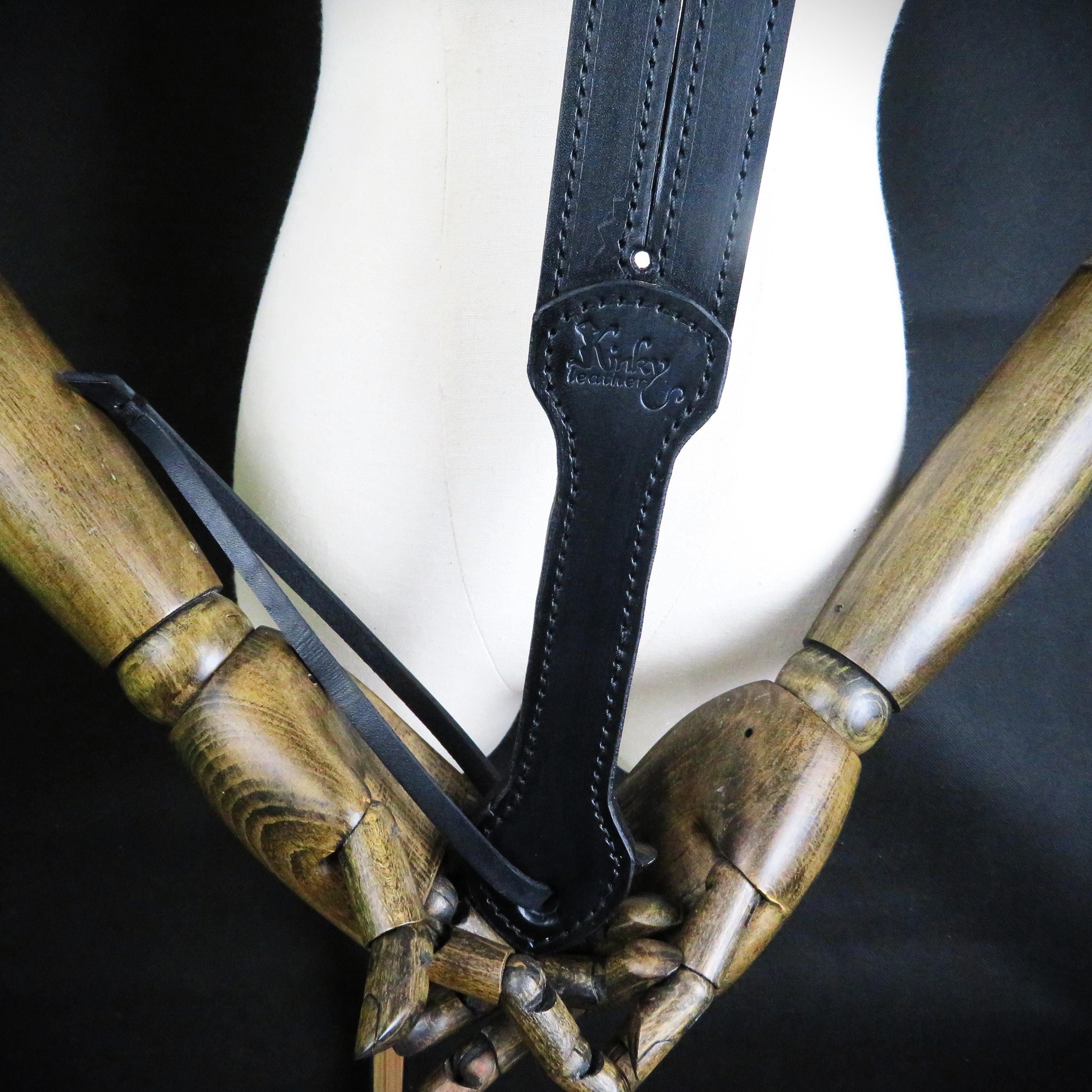 Leather Tawse Spanking Paddle – Double Layer Black Leather Impact Play ...