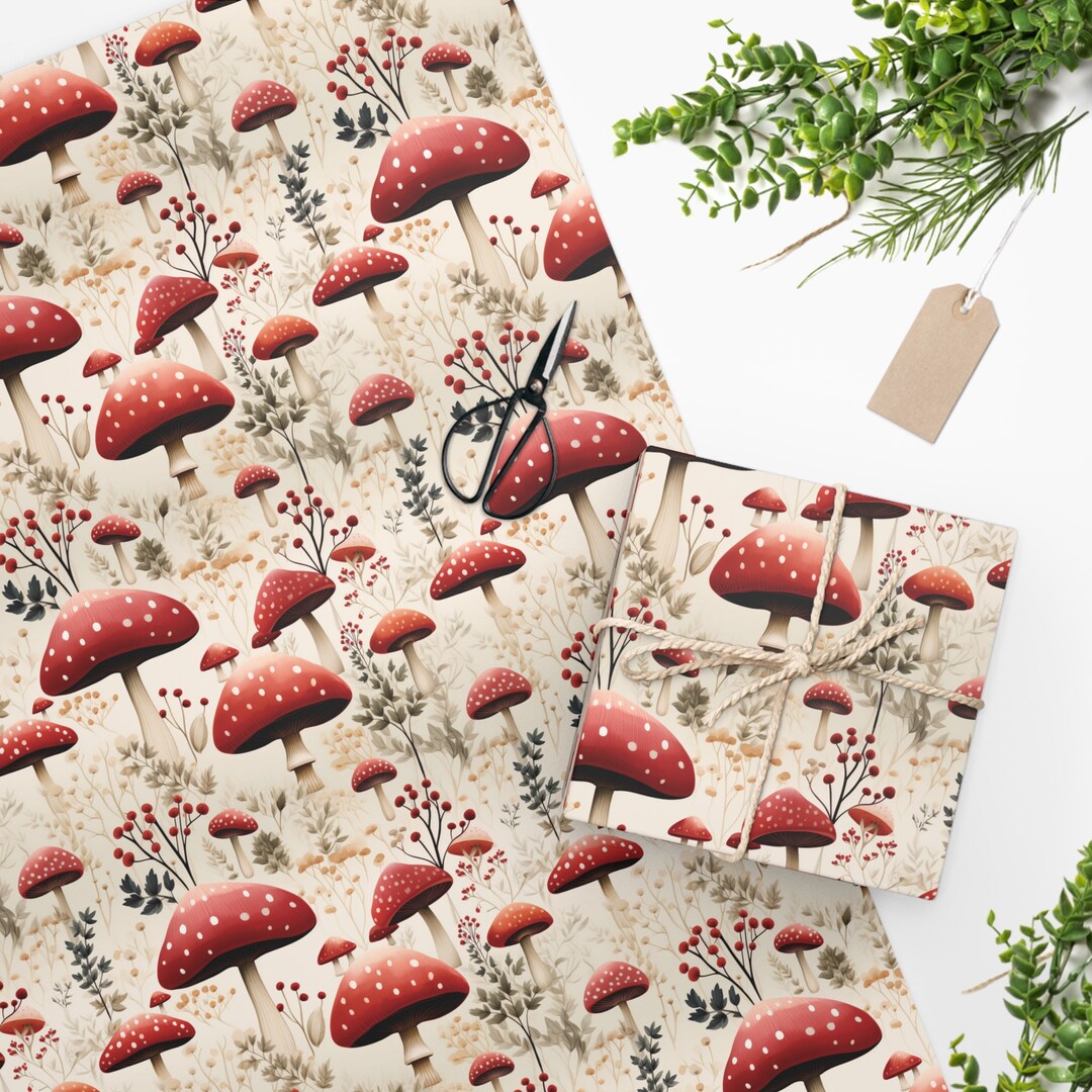 Mushroom Wrapping Paper, Custom Gift Wrap, Mushroom Lovers Gift, Unique ...