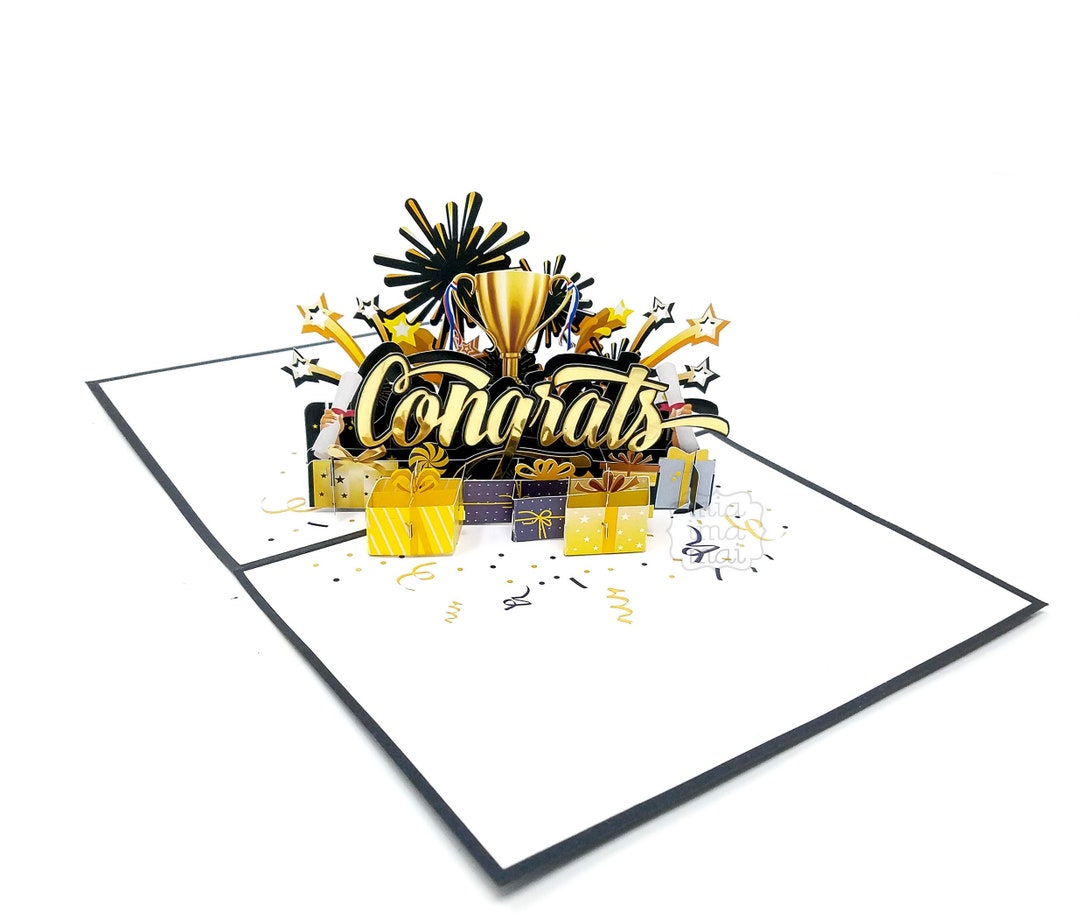 Graduation Congrats 3D Pop up Card, Graduate Congratulations, High ...