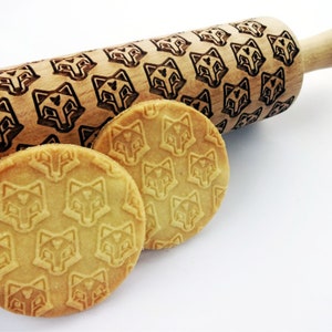 Embossing Rolling Pin FOX. Engraved Dough Roller for Embossed Cookies ...