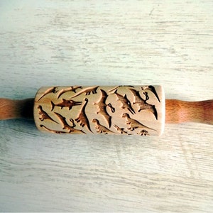DINOSAURS Kid Embossing Rolling Pin Mini Rolling Pin for Cookies, Play ...