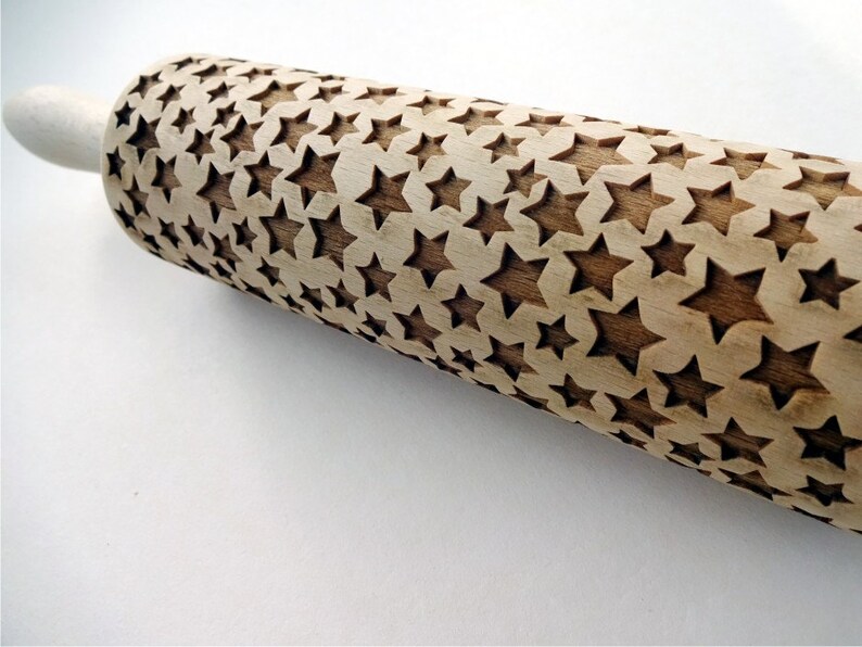 STARS Embossing Rolling Pin. Laser Engraved Rolling Pin. Star - Etsy
