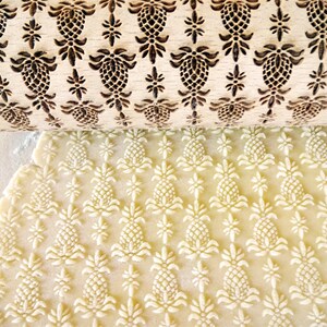 PINEAPPLES Embossing Rolling Pin. Pattern With PINEAPPLES. Laser Engraved Rolling Pin. Palm Tree ...