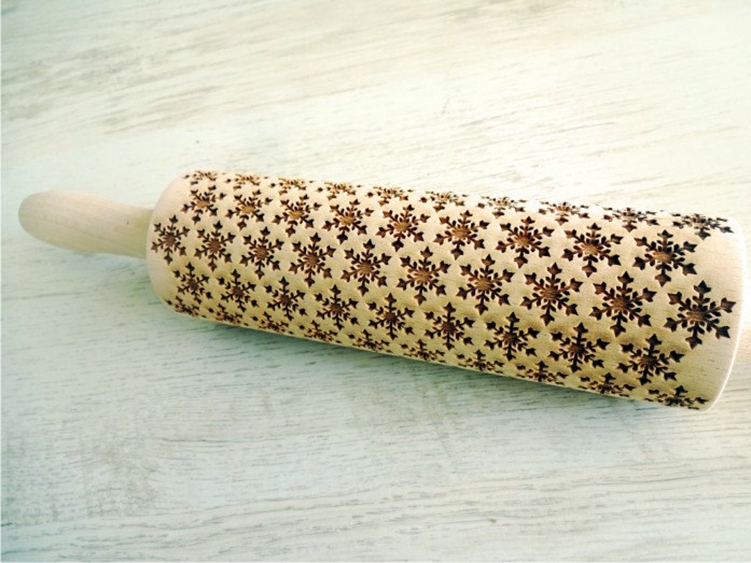 LET IT SNOW Embossing Rolling Pin. Snowflake Pattern. Christmas. Winter ...