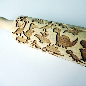 DINO Kid Embossing Rolling Pin Mini Rolling Pin for Cookies, Play Dough ...