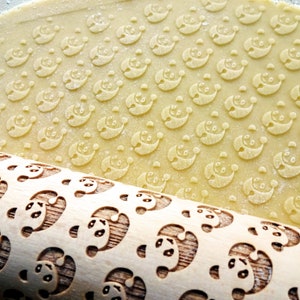 PANDA Pattern Embossing Rolling Pin. Engraved Rolling Pin With PANDA ...