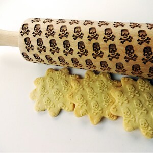 SKULLS and CROSSBONES Embossing Rolling Pin. Pattern With Skulls. Laser ...