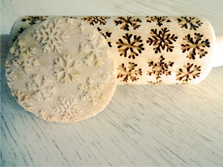 SNOWFLAKE Embossing Rolling Pin for CHRISTMAS Baking. KID Size - Etsy