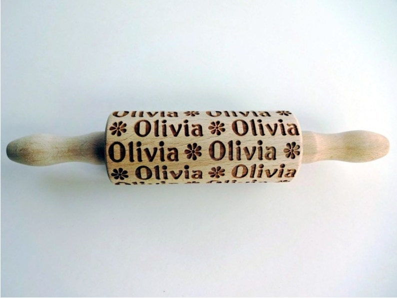 Personalized Kid Rolling Pin With Name: Engraved Roller Beech Wood ...