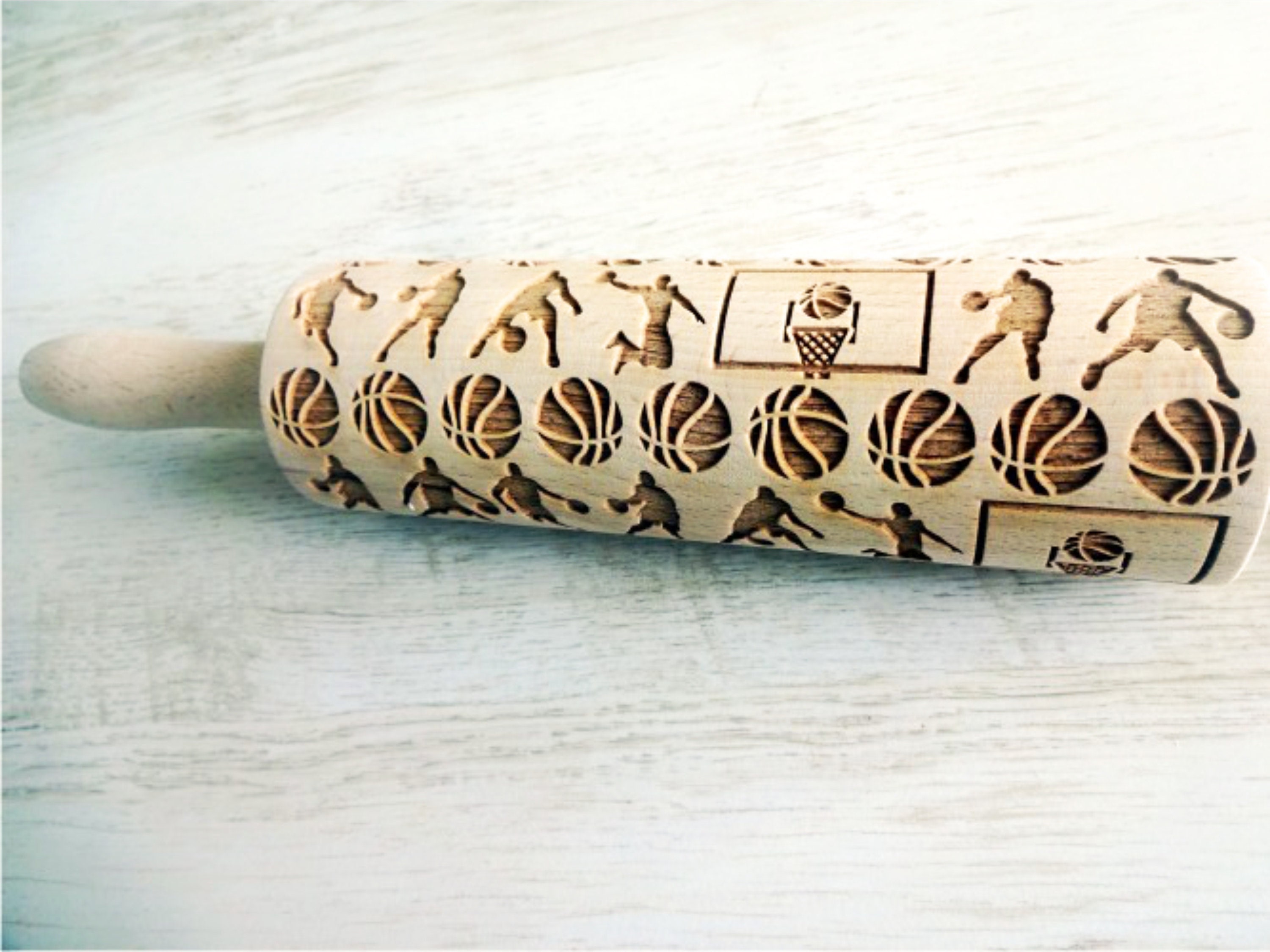 BASKETBALL Embossing Rolling Pin. Pattern With Basketball. Laser ...