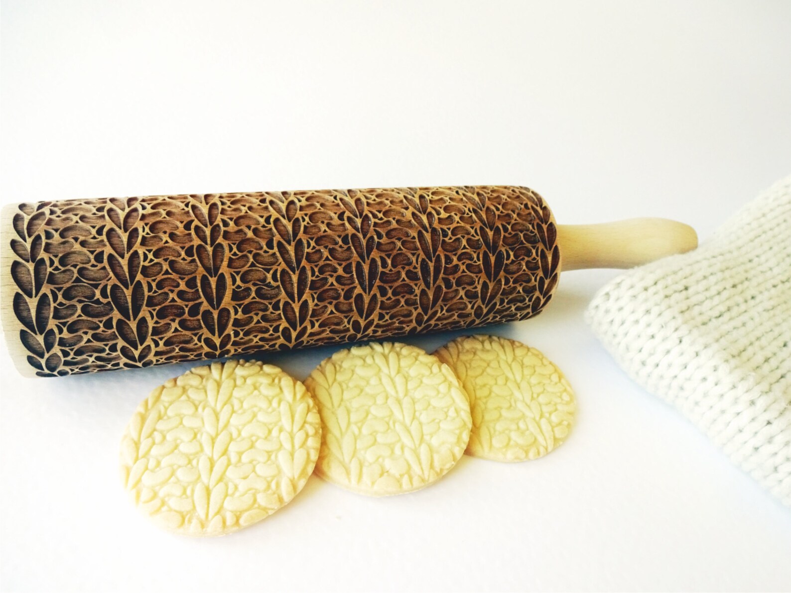 KNITTING PATTERN Embossing Rolling Pin. Laser Engraved Rolling Pin ...
