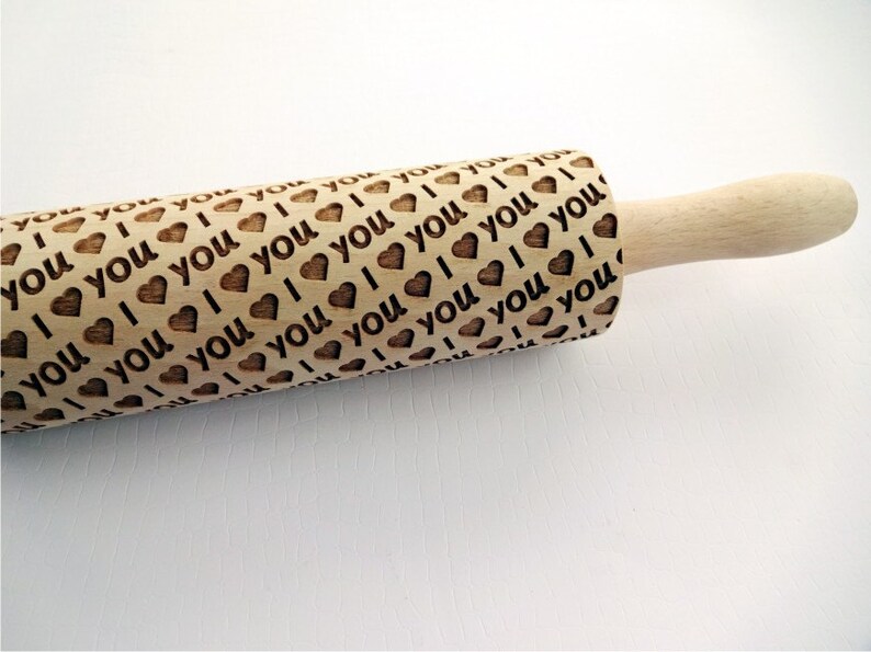 I Love YOU Embossing Rolling Pin. I Love You Engraved Rolling - Etsy