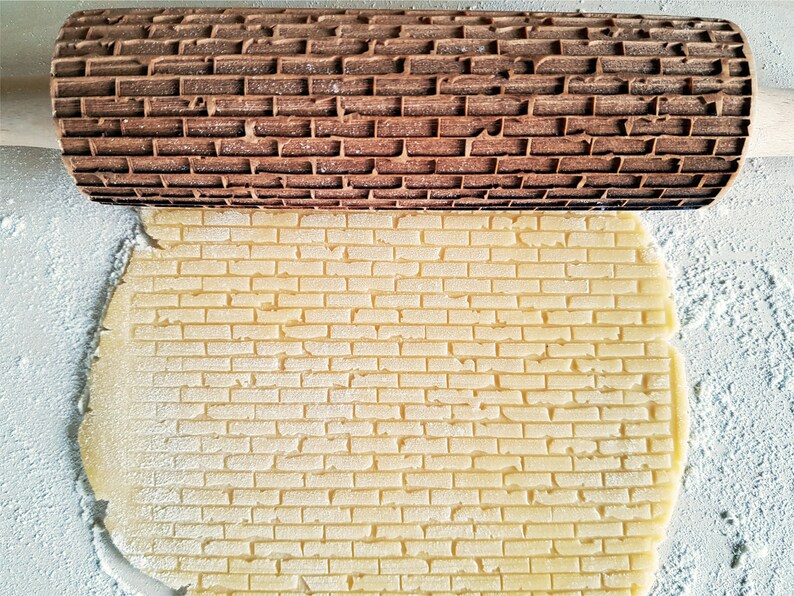 BRICK WALL Embossing Rolling Pin. Laser Engraved Rolling Pin | Etsy