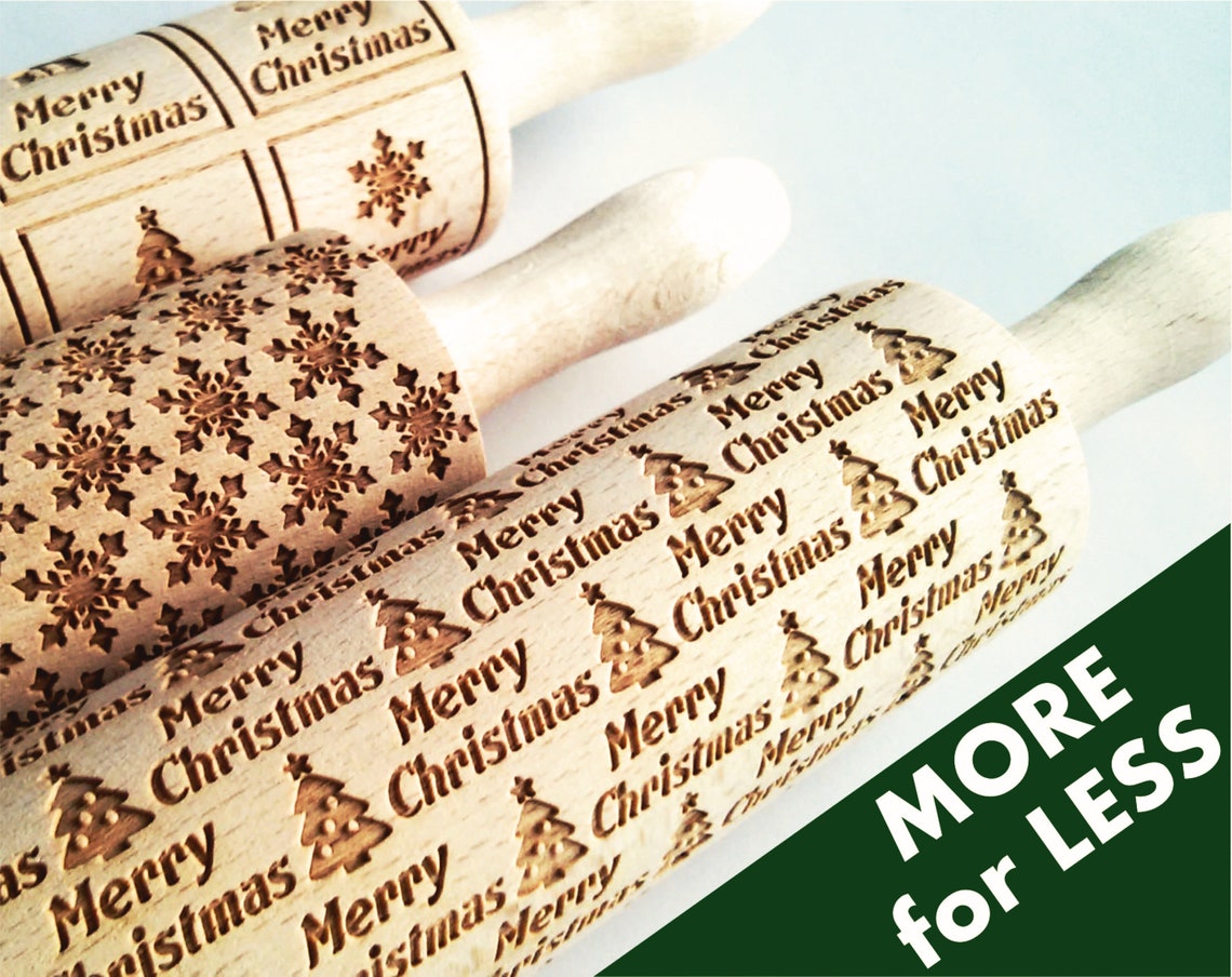 3 ANY Pattern Rolling Pin SET. Lazer Engraved Embossing Rolling Pins ...