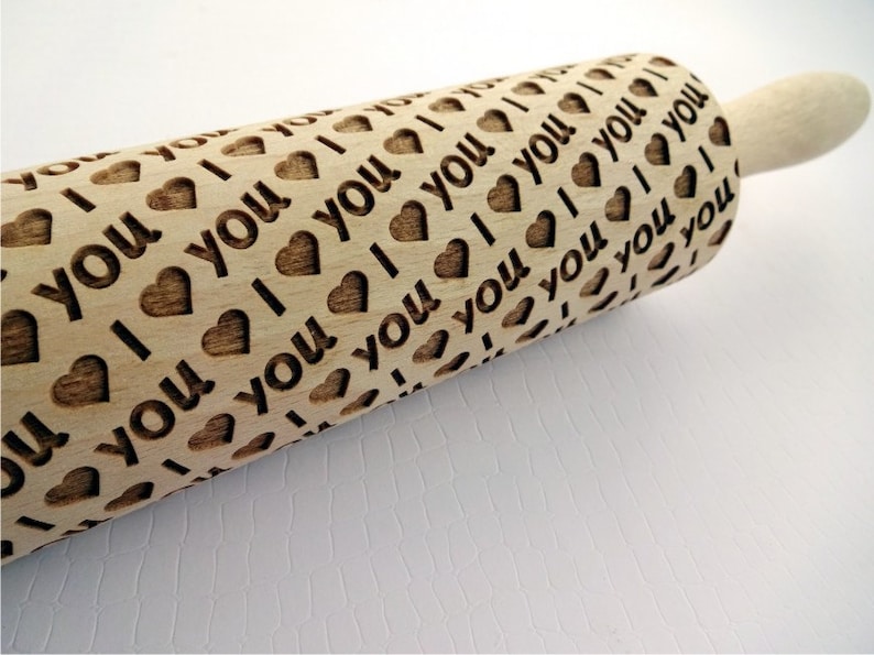 I Love YOU Embossing Rolling Pin. I Love You Engraved Rolling | Etsy