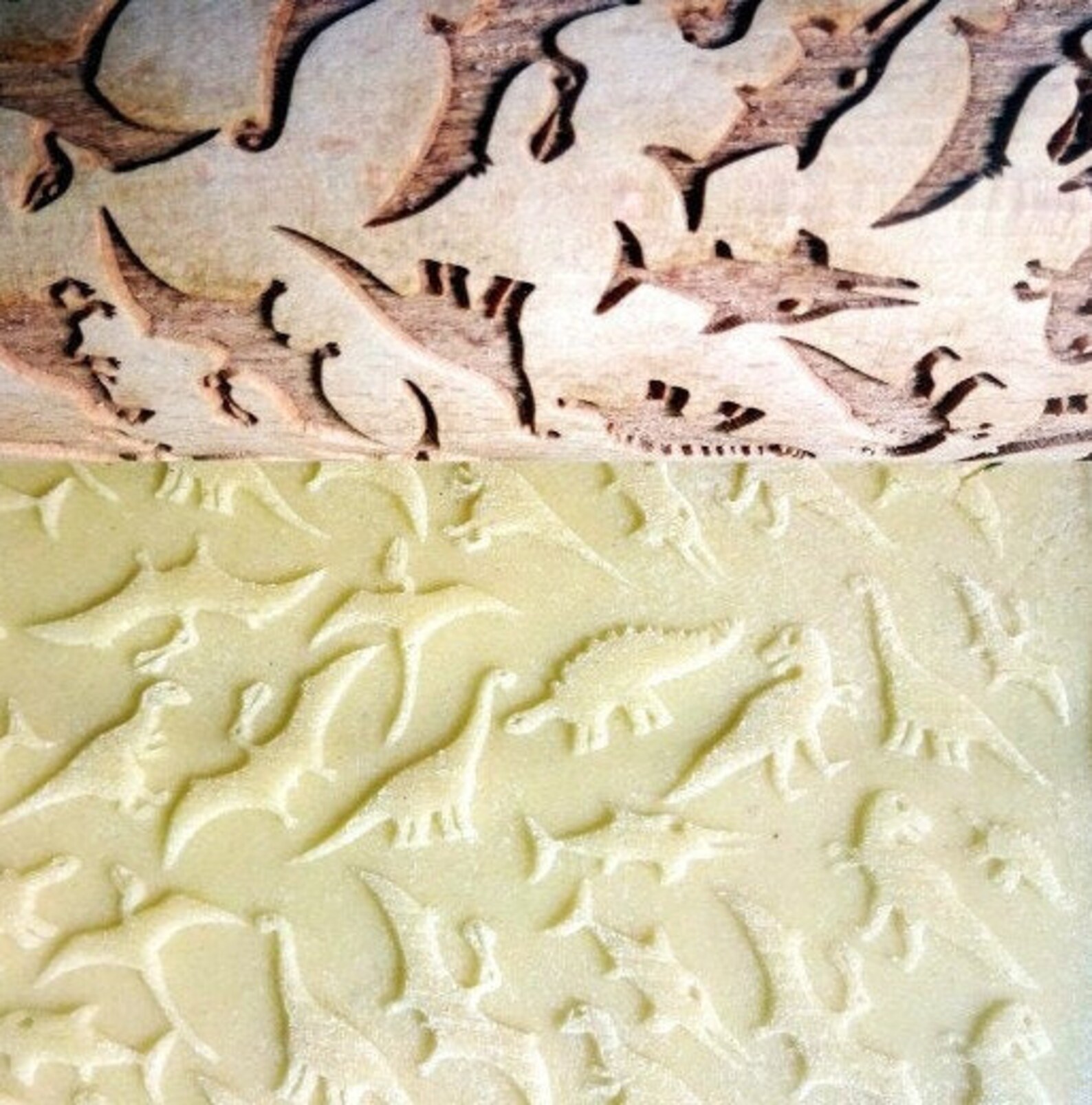 DINOSAURS Kid Embossing Rolling Pin Mini Rolling Pin for Cookies, Play ...