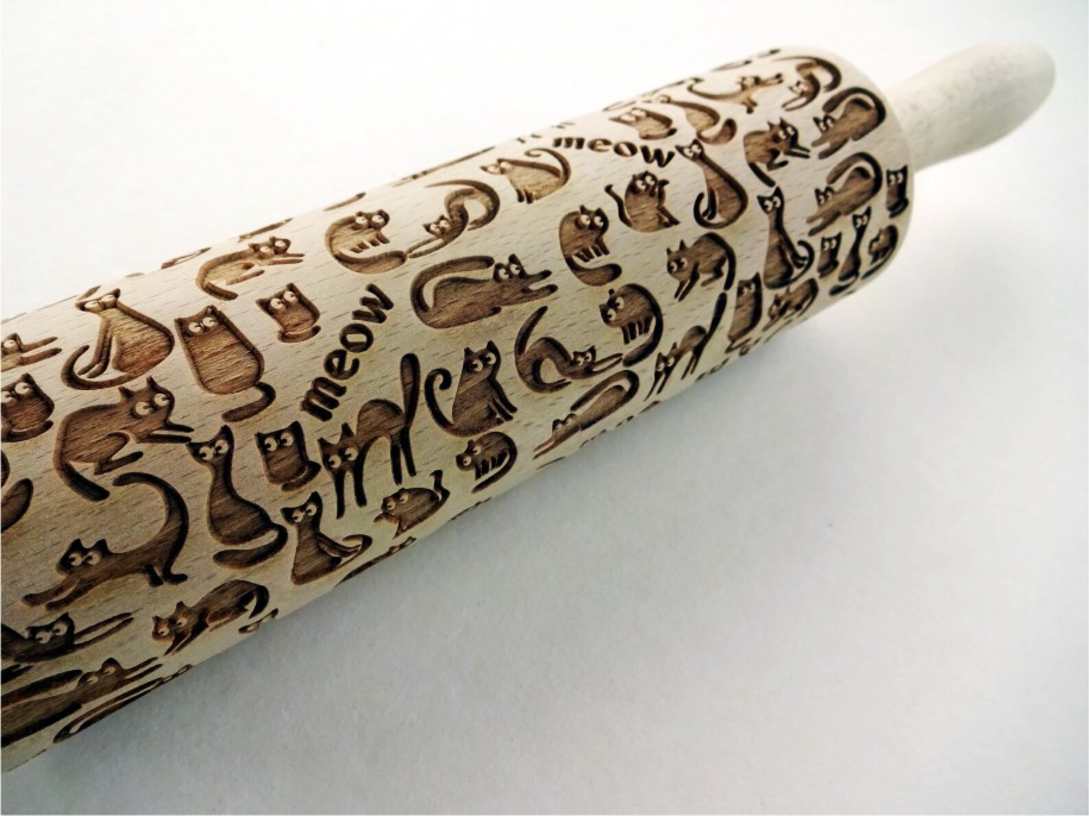 Meow CATS Pattern Embossing Rolling Pin. Engraved Rolling Pin - Etsy