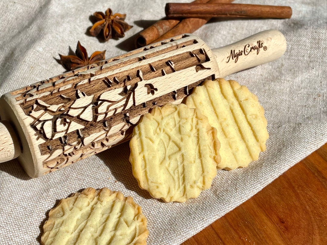 Birch Pattern Kids Rolling Pin: Embossed Cookie & Pottery Roller - Etsy