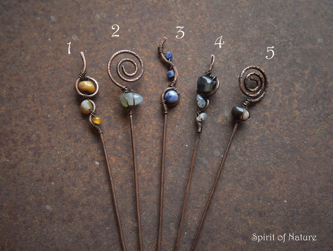 Snake hair stick Copper wire hair sticks Serpent hair stick | Etsy